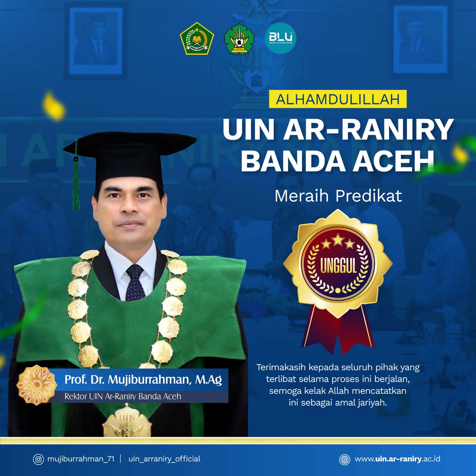 Keren, UIN Ar-Raniry Terakreditasi Unggul BAN-PT
